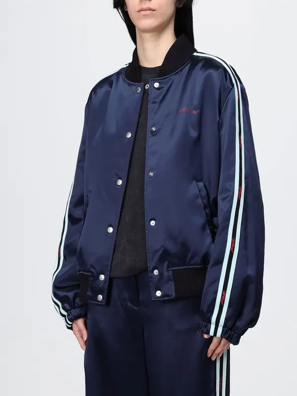 Off-White Satin Bomber Jacket