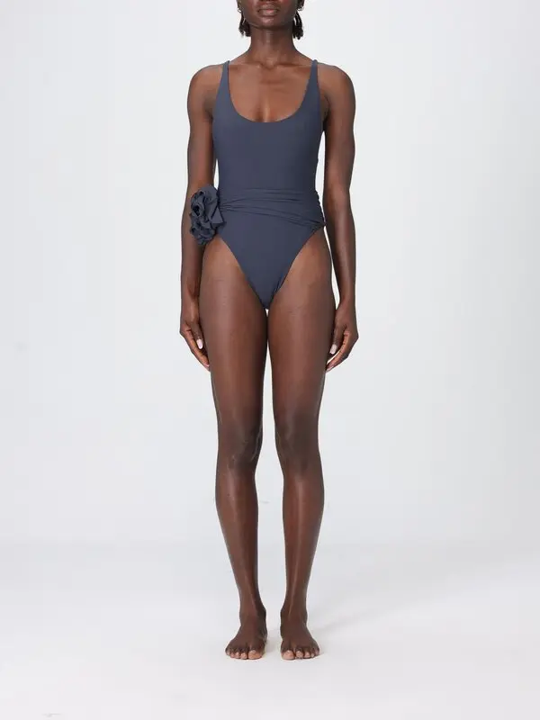 Magda Butrym One-piece Swimsuit With Ruffle Detail - Grey