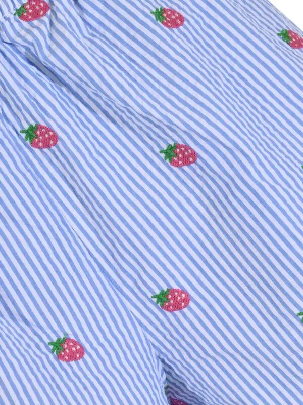 MC2 SAINT BARTH Striped Cotton Shorts With Fruit Print