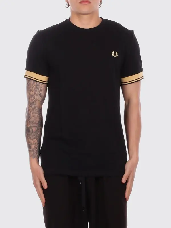 Fred Perry Cotton T-shirt With Logo - Black 1