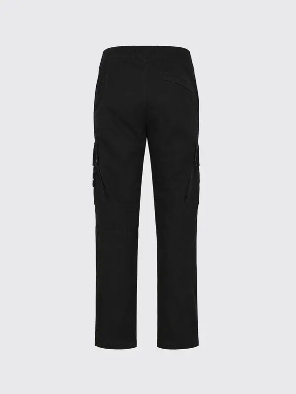 Stone Island Cotton Cargo Trousers - Black