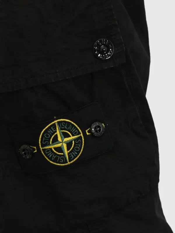 Stone Island Cotton Cargo Trousers - Black