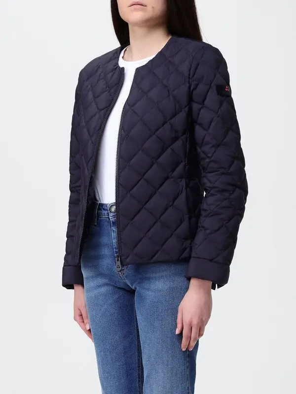 Peuterey Quilted Down Jacket With Logo - Blue