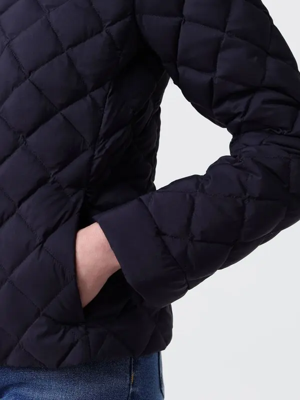 Peuterey Quilted Down Jacket With Logo - Blue