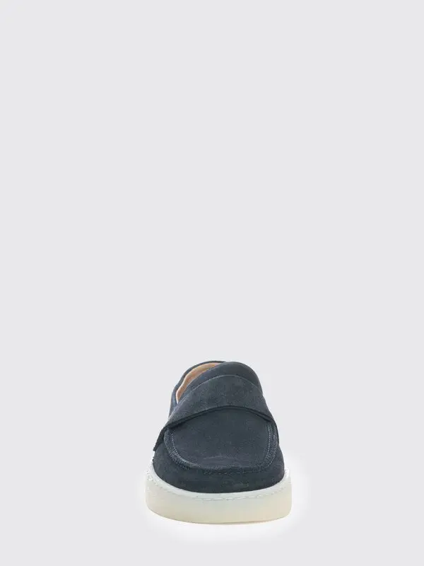 BOSS Suede Loafers With Penny Bar And Rubber Sole - Blue