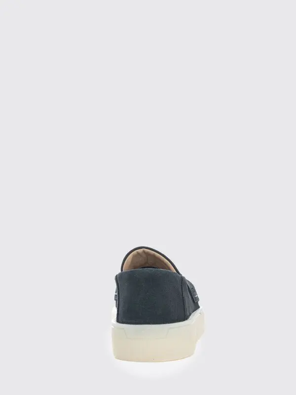 BOSS Suede Loafers With Penny Bar And Rubber Sole - Blue