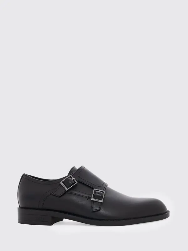 BOSS Smooth Leather Monk Strap Shoes - Black