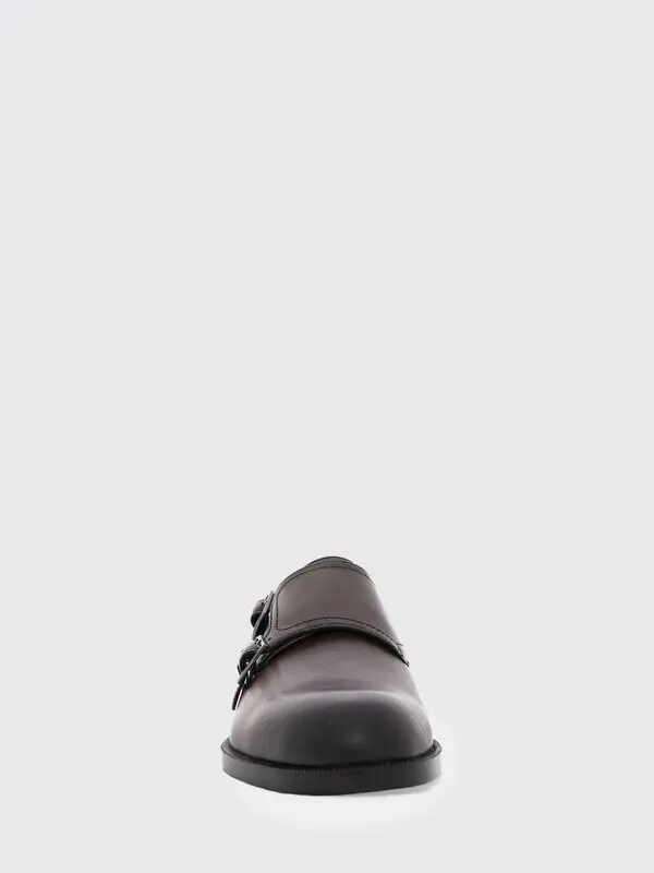 BOSS Smooth Leather Monk Strap Shoes - Brown
