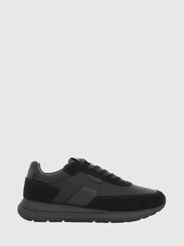 BOSS Nylon And Suede Low Top Sneakers - Black