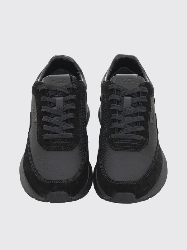 BOSS Nylon And Suede Low Top Sneakers