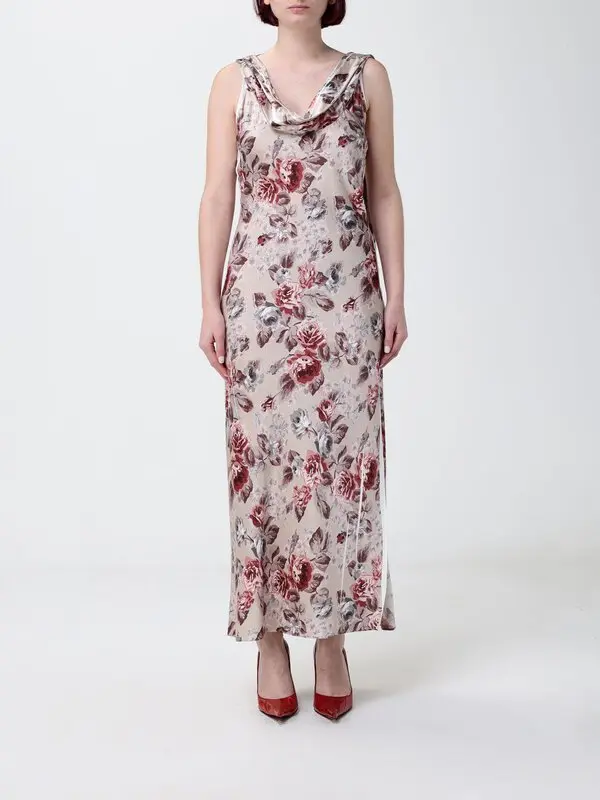 Acne Studios Floral Print Maxi Dress - Beige