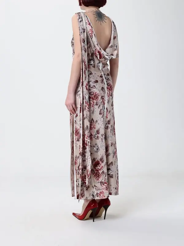 Acne Studios Floral Print Maxi Dress - Beige