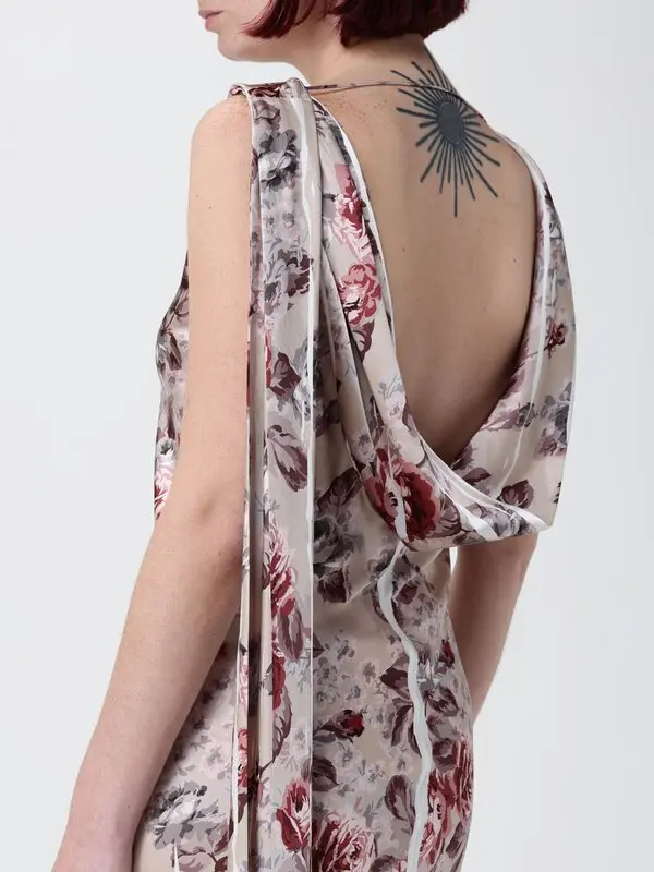 Acne Studios Floral Print Maxi Dress - Beige