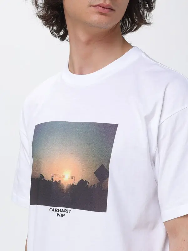 Carhartt Work In Progress Graphic Print Organic Cotton T-shirt With Contrast Logo - White