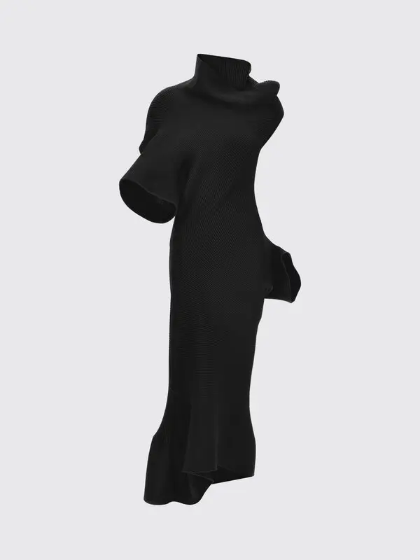 Issey Miyake Asymmetrical One-shoulder Long Jersey Dress