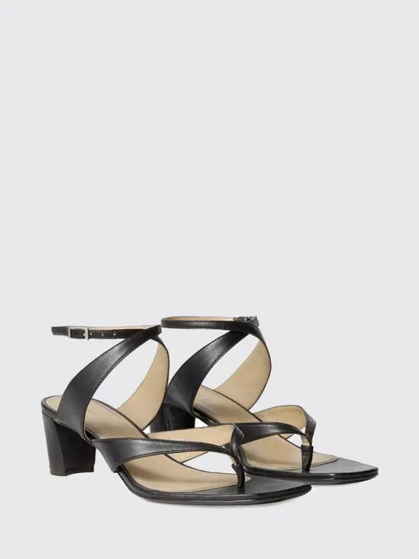 LEMAIRE Midheel Leather Sandals - Brown