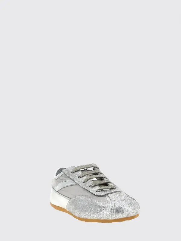 Alexander McQueen Boxe Laminated Leather And Nylon Sneakers - Silver