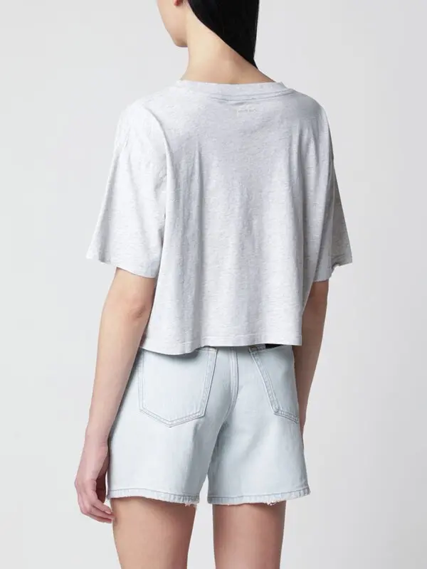ANINE BING Cropped Cotton T-shirt With Logo