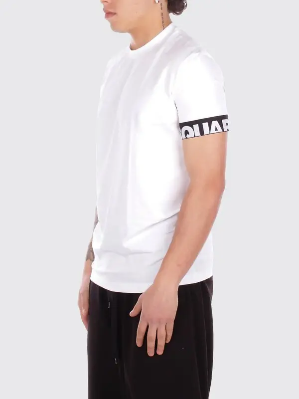 Dsquared2 Cotton T-shirt With Logo Band - White