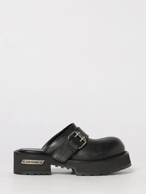 Balenciaga Leather Mules - Black