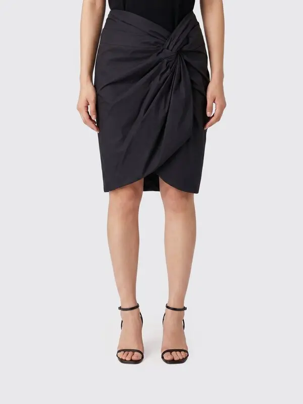 Federica Tosi Asymmetric Cotton Poplin Mini Skirt - Black