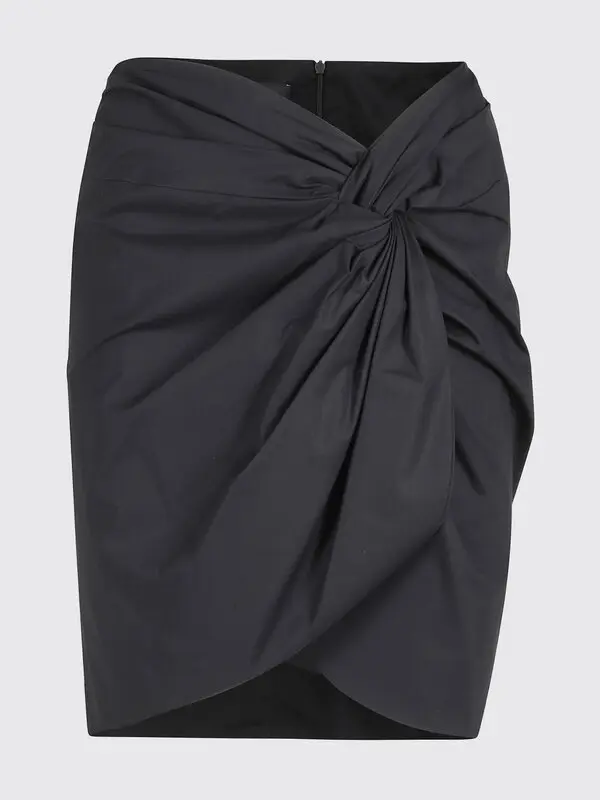 Federica Tosi Asymmetric Cotton Poplin Mini Skirt - Black