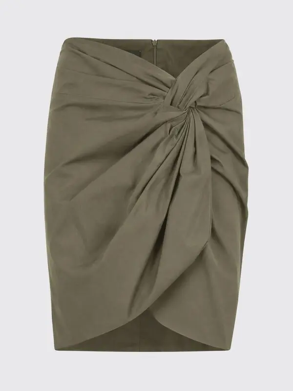 Federica Tosi Asymmetric Cotton Poplin Mini Skirt - Green