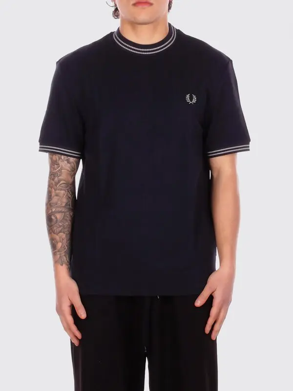 Fred Perry Cotton T-shirt With Logo - Beige