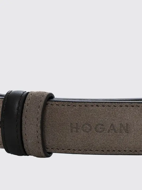 Hogan Reversible Leather Belt - Beige