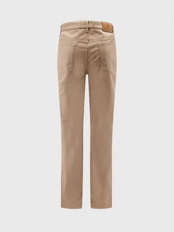 Brunello Cucinelli Cotton Stretch Slim Fit Trousers - White