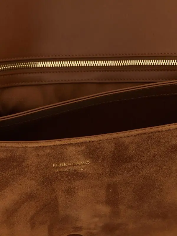 FERRAGAMO Suede Shoulder Bag