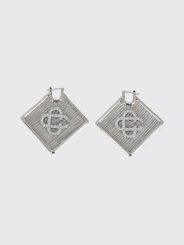 Casablanca Logo Hoop Earrings - Silver