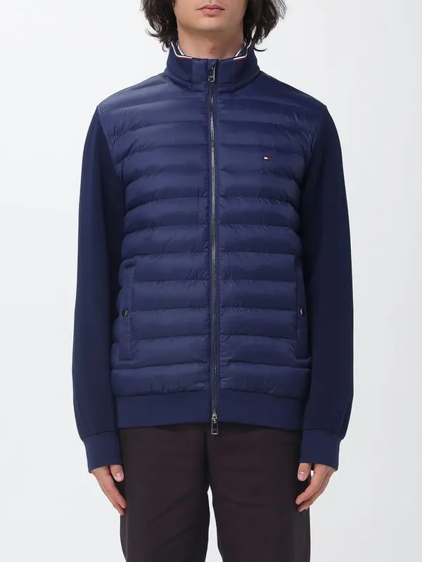 Tommy Hilfiger Puffer Jacket With Contrasting Sleeves - Blue