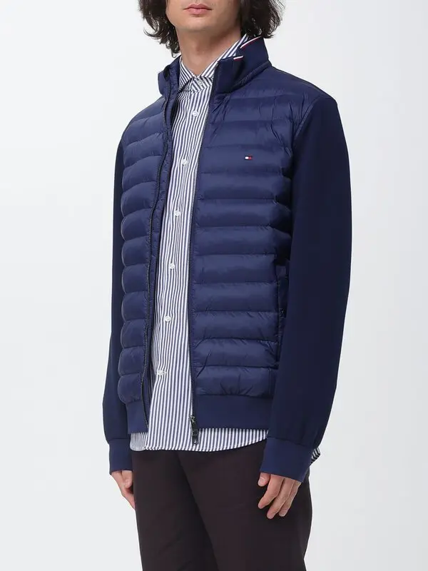 Tommy Hilfiger Puffer Jacket With Contrasting Sleeves - Blue