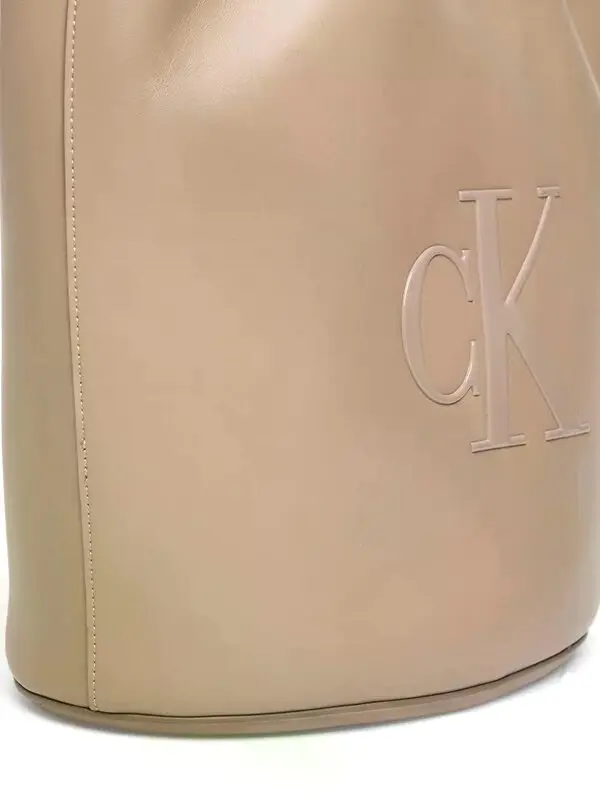 Calvin Klein Large Debossed Logo Drawstring Bucket Bag