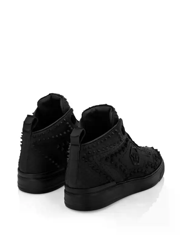 Philipp Plein Python Leather Studded Sneakers