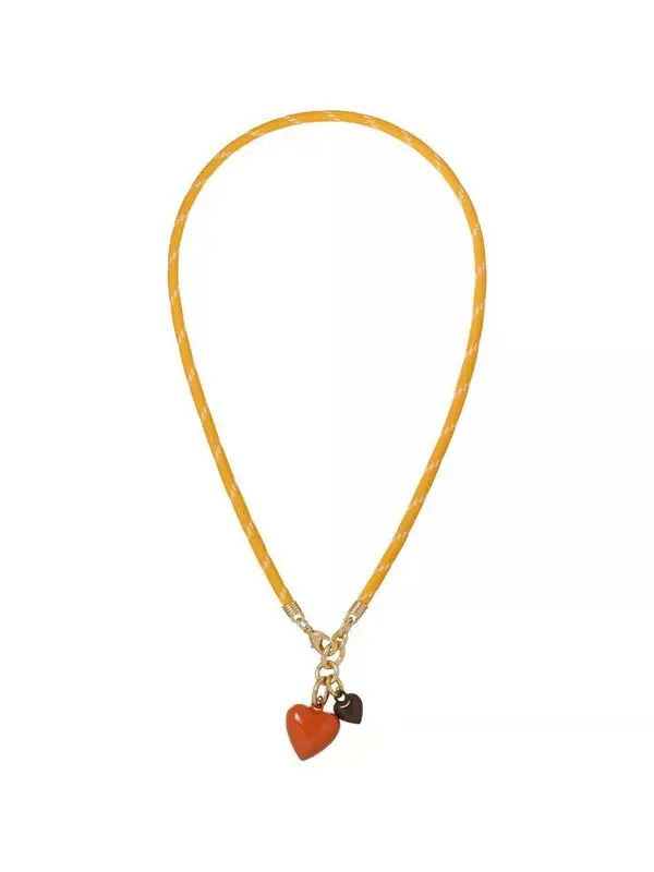 ROXANNE ASSOULIN Happy Cord Double-heart Pendant Necklace - Yellow