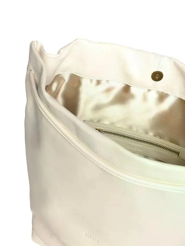 BIASIA Logo Embossed Leather Tote Bag