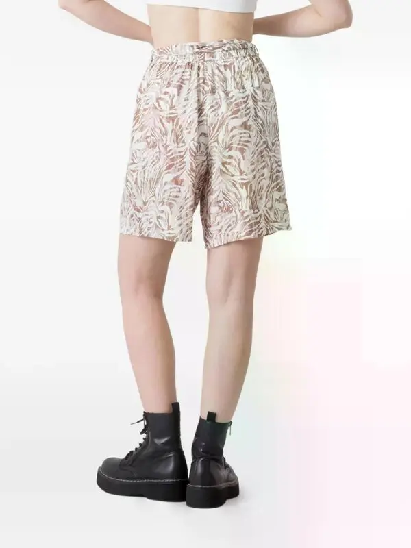 DIMENSIONE DANZA Abstract Print Belted Wide Leg Shorts