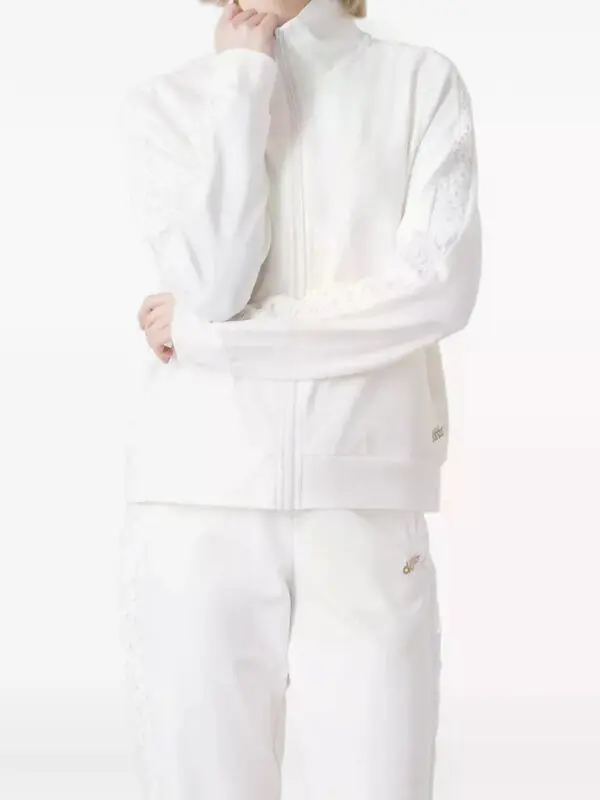 DIMENSIONE DANZA Lace-trim Zip-up Sweater