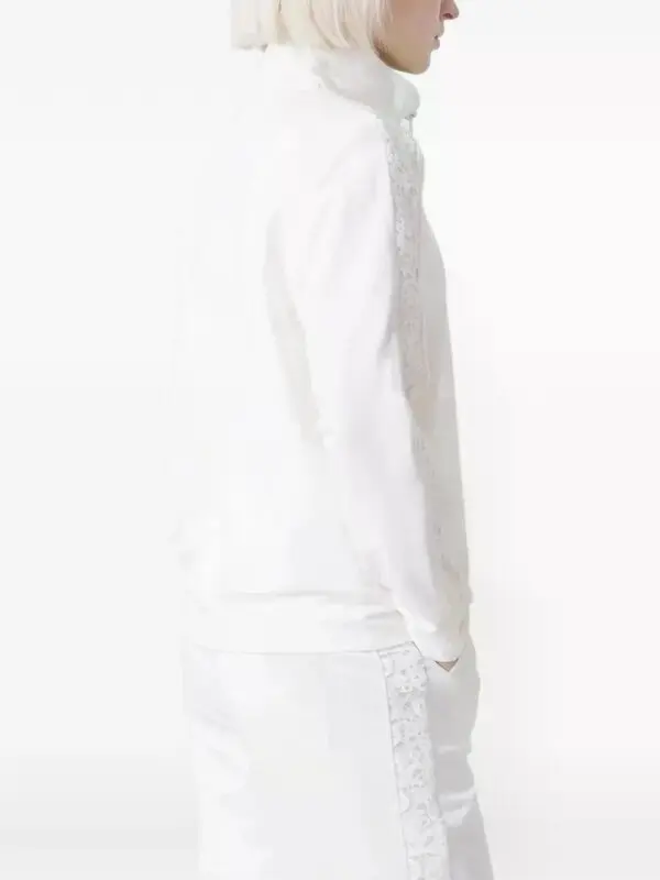 DIMENSIONE DANZA Lace-trim Zip-up Sweater