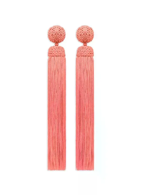 Oscar De La Renta Silk Rope Tassel Clip-on Earrings - Pink