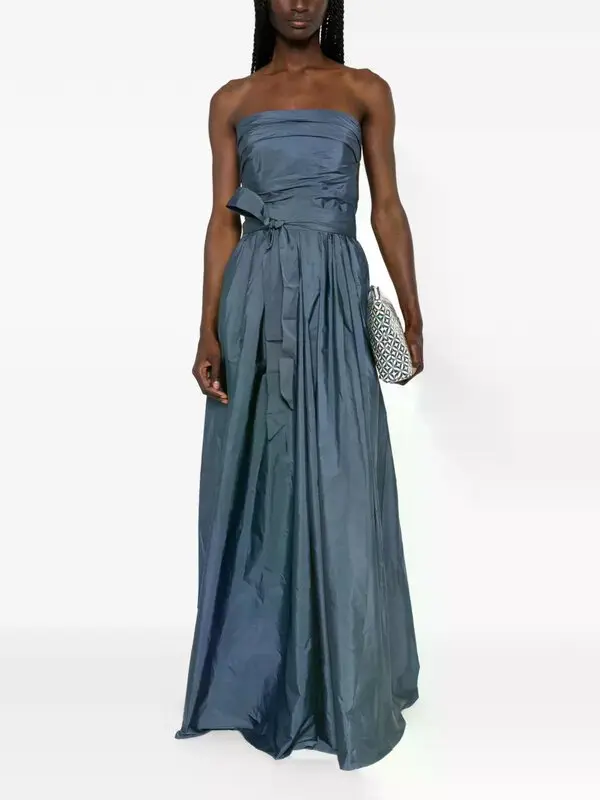 Max Mara Strapless Belted Maxi Dress