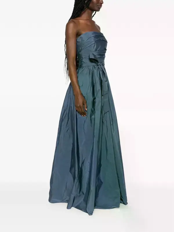 Max Mara Strapless Belted Maxi Dress