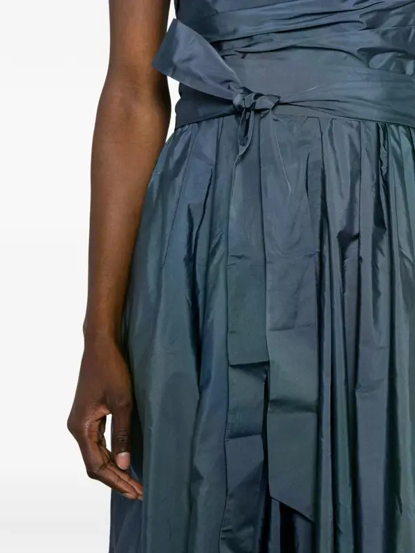 Max Mara Strapless Belted Maxi Dress