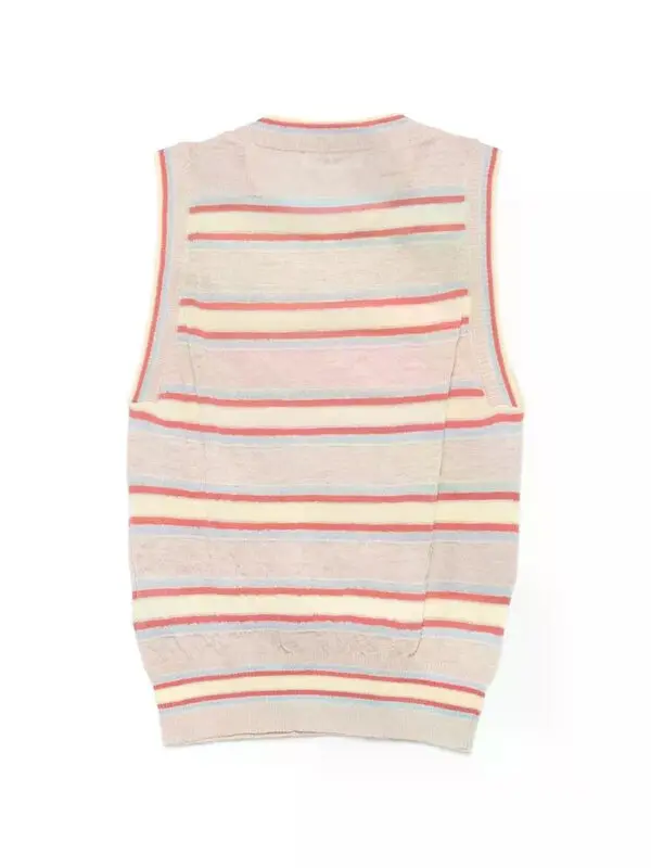 ROBERTO COLLINA Striped Knit Tank Top - Neutrals