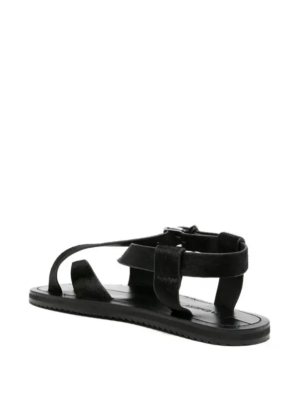 A.emery Ora Flat Sandals With Crossover Straps - Black
