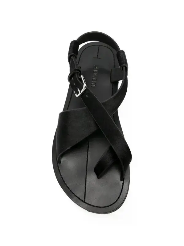 A.emery Ora Flat Sandals With Crossover Straps - Black