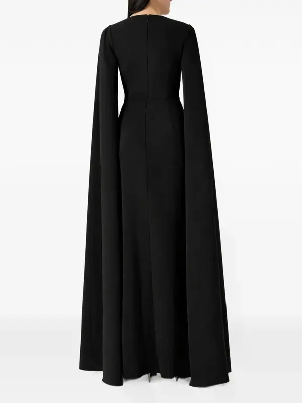 Elisabetta Franchi Sequin Embellished Cape Maxi Dress