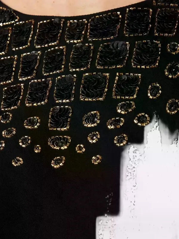 Elisabetta Franchi Sequin Embellished Cape Maxi Dress
